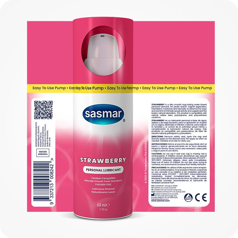 Sasmar Strawberry Flavor Personal Lubricant - Conceive Plus Australia